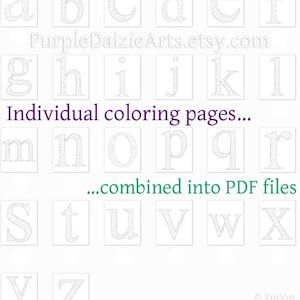 Uppercase and Lowercase Coloring Page Bundle - 52 Printable Letters ...