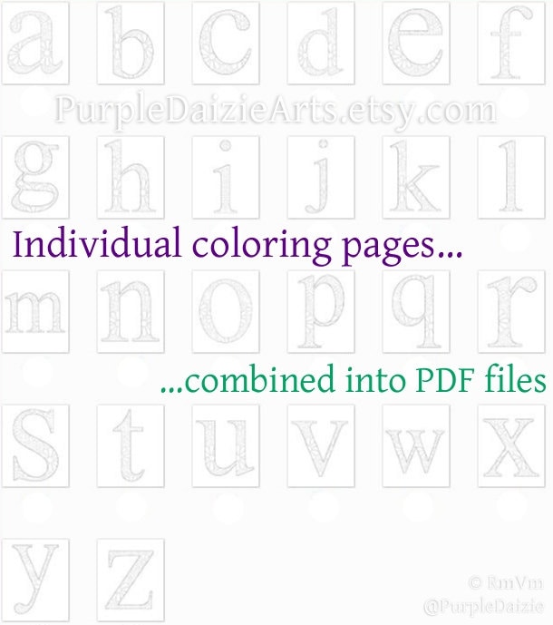 Alphabet Coloring Page Bundle - 52 Printable Letters - Kids Color Pages ...