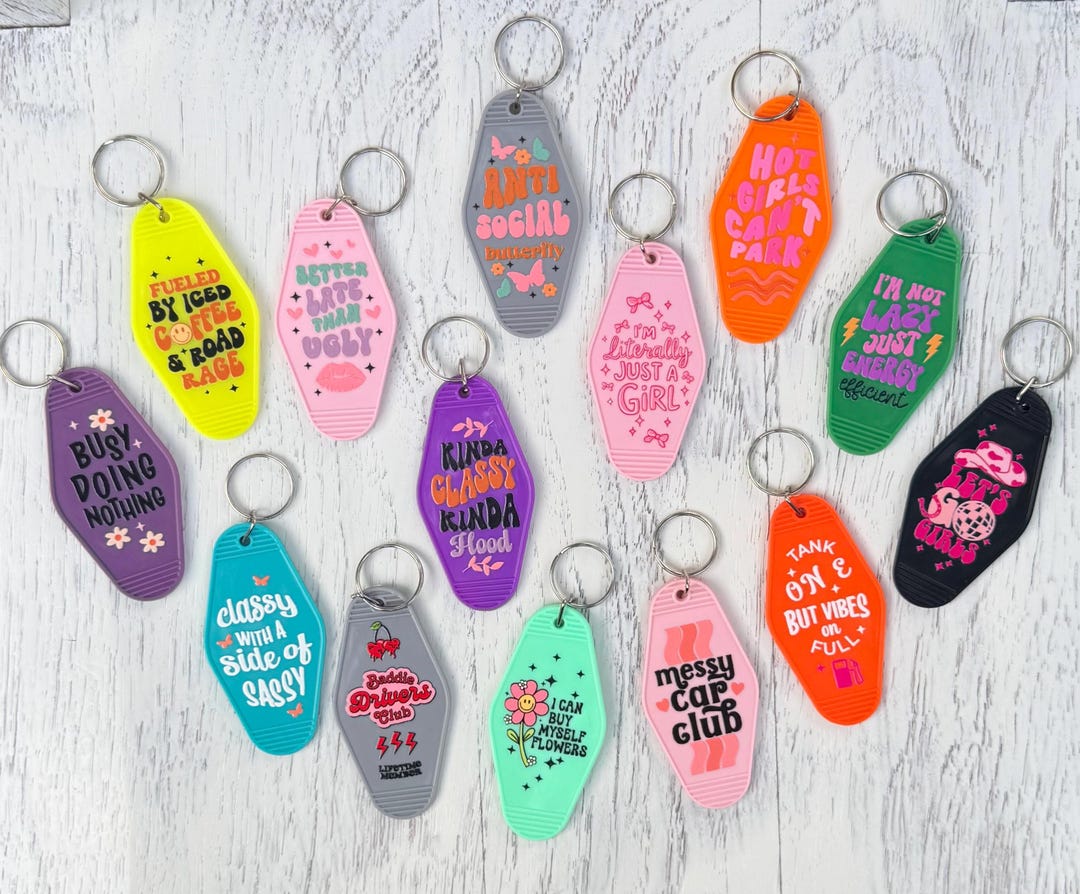 Retro Motel Keychain | Sarcastic, Girly, Trendy Accessory - Etsy