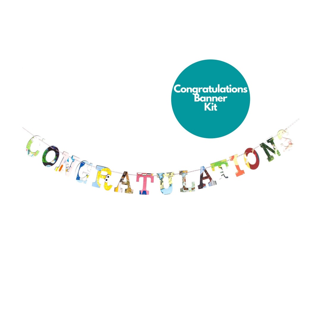 CONGRATULATIONS Book Garland Kit - Etsy