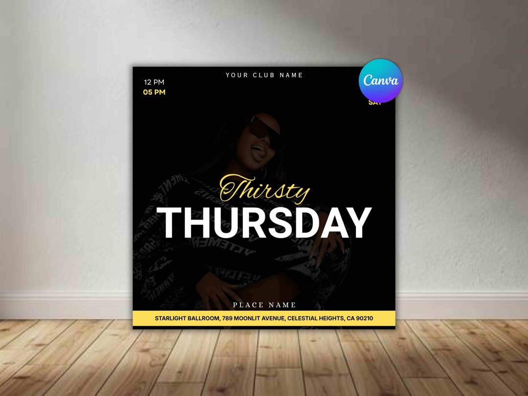 Thursday Night Party Flyer Canva | DJ Club Event Flyer | Nightclub ...
