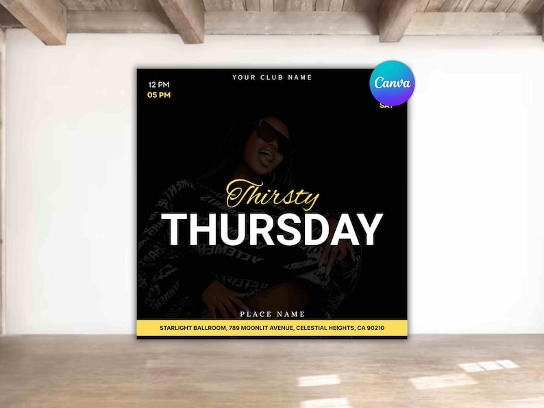 Thursday Night Party Flyer Canva | DJ Club Event Flyer | Nightclub ...