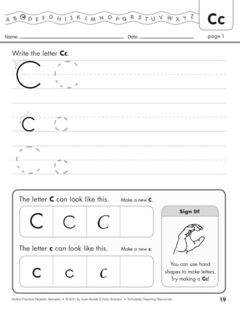 Alphabet Letters Printable Worksheets A to Z Letter Sounds Learn to ...