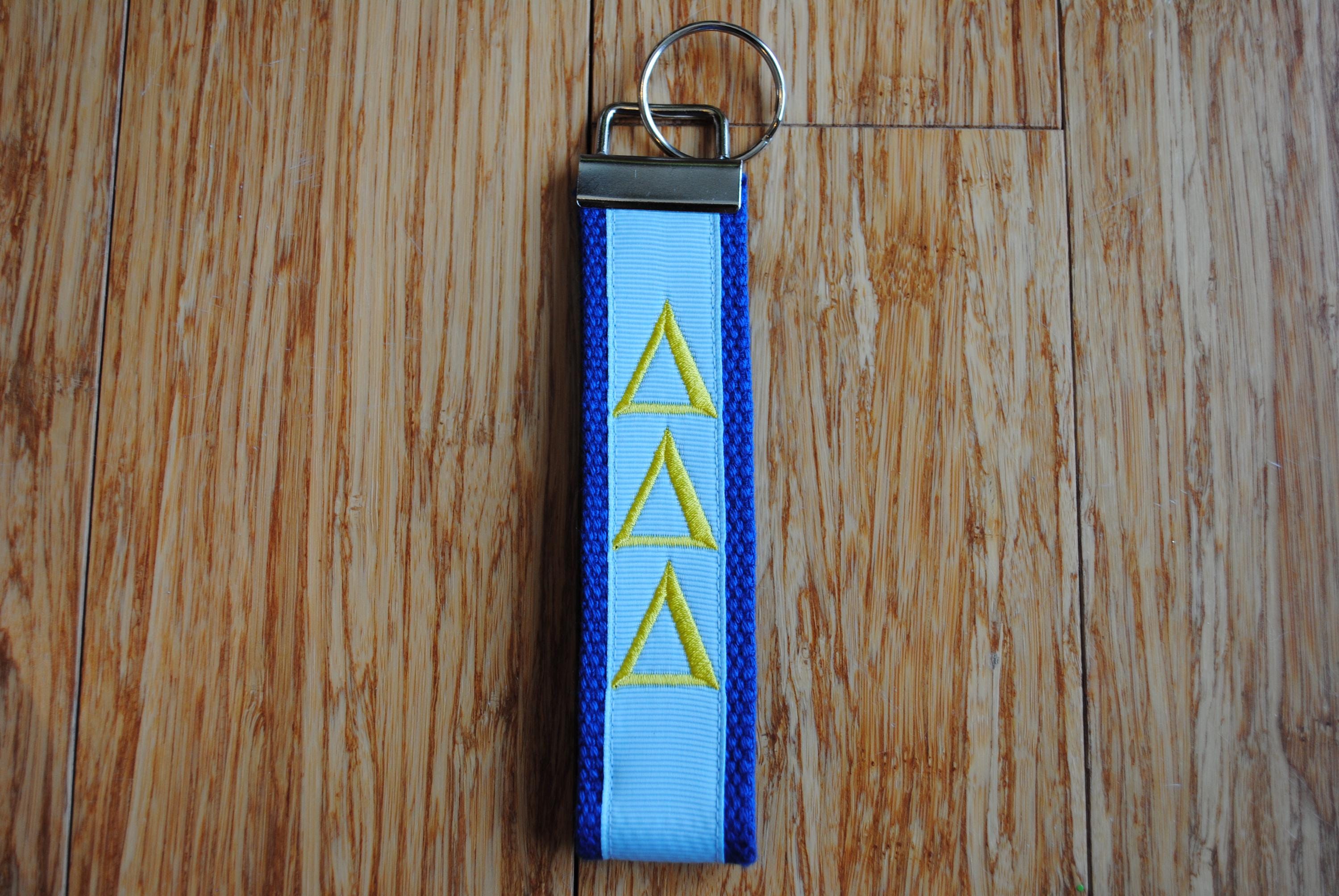 Delta Delta Delta Sorority Keychain-embroidery Monogrammed-choose ...