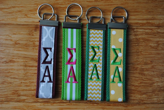 Sigma Alpha Sorority Keychain Monogrammed/embroidery Key Fob - Etsy