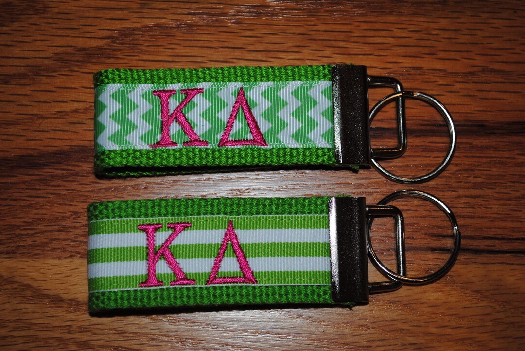 Kappa Delta Sorority Keychain/small/solid Ribbon/keyfob/monogram/choose ...