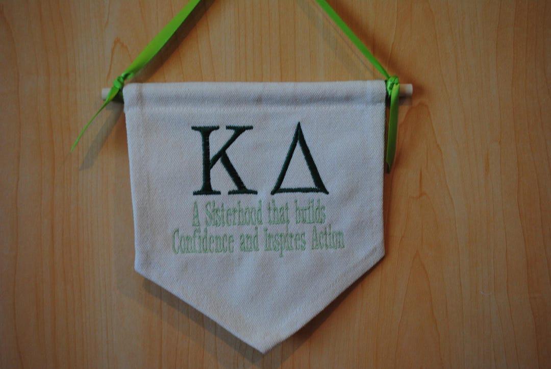 Kappa Delta - Sorority Wall Hanging, Embroidered, Sorority Gift, Creme ...