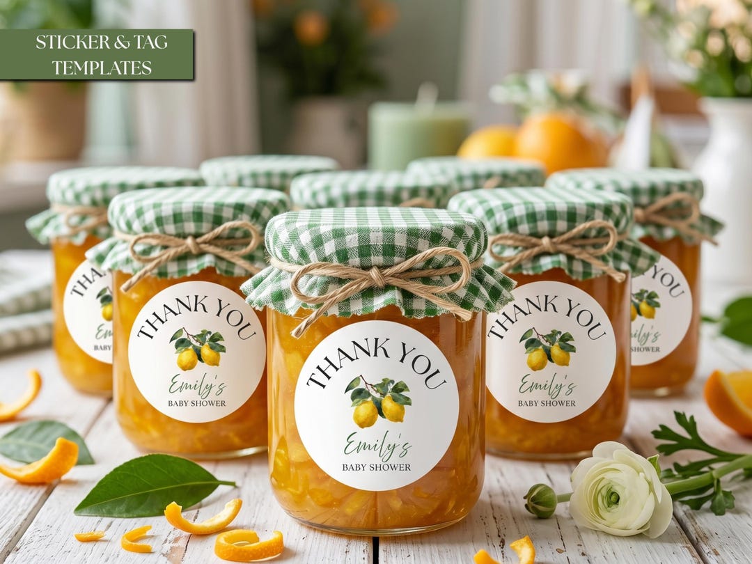 Lemon Square & Round Favor Stickers, Little Squeeze Baby Shower Favour ...