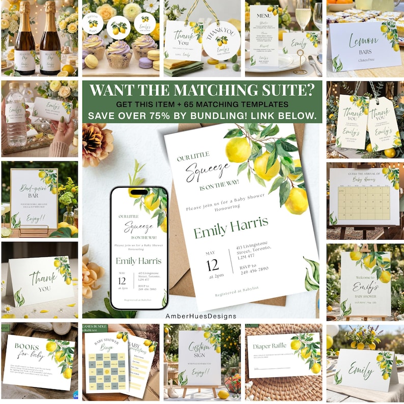 Lemon Square & Round Favor Stickers, Little Squeeze Baby Shower Favour ...