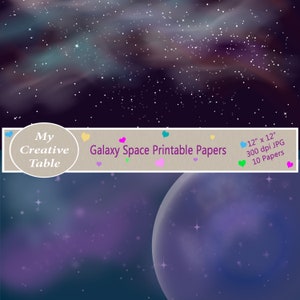 10 Galaxy Digital Paper Space Printable Paper Stars Nebula - Etsy