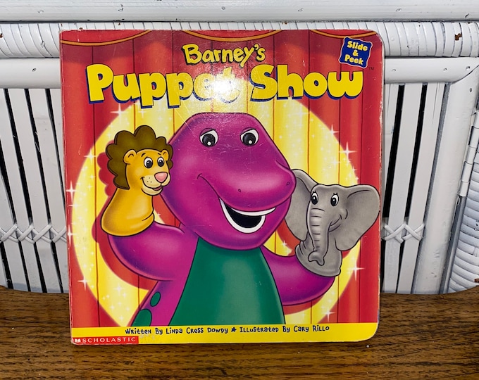 BARNEY PUPPET Show Book,vintage Barney Book,barney Book,barney Children ...