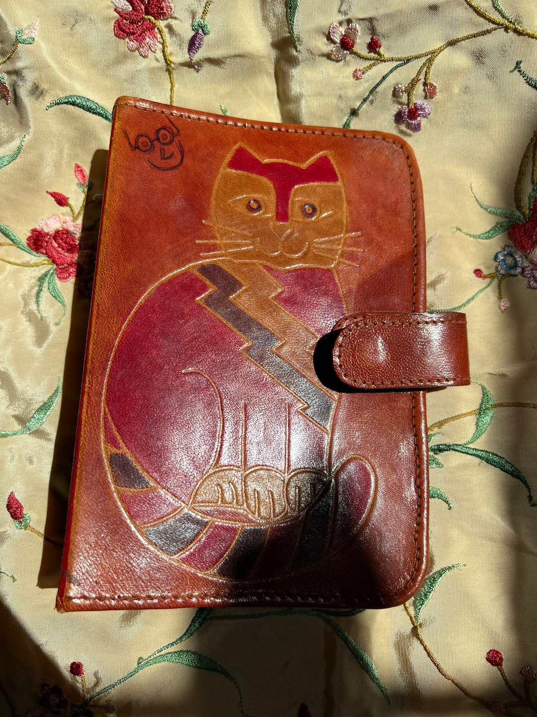 VINTAGE CAT LEATHER Binder,vintage Cat Leather Notebook,vintage Cat ...