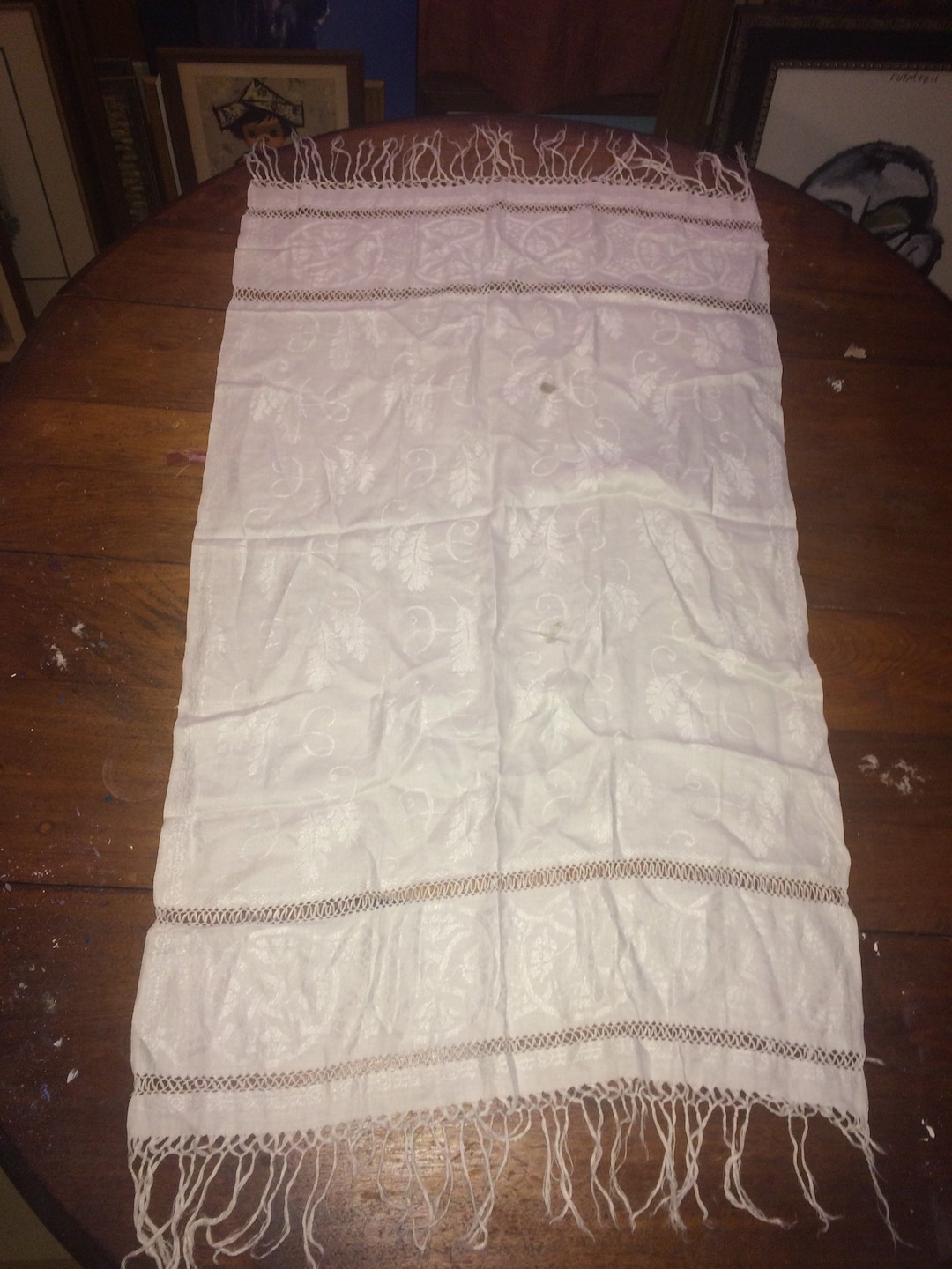 VINTAGE FLOWER SILK Embroidered Table Runner,vintage Table Runner Cheap ...