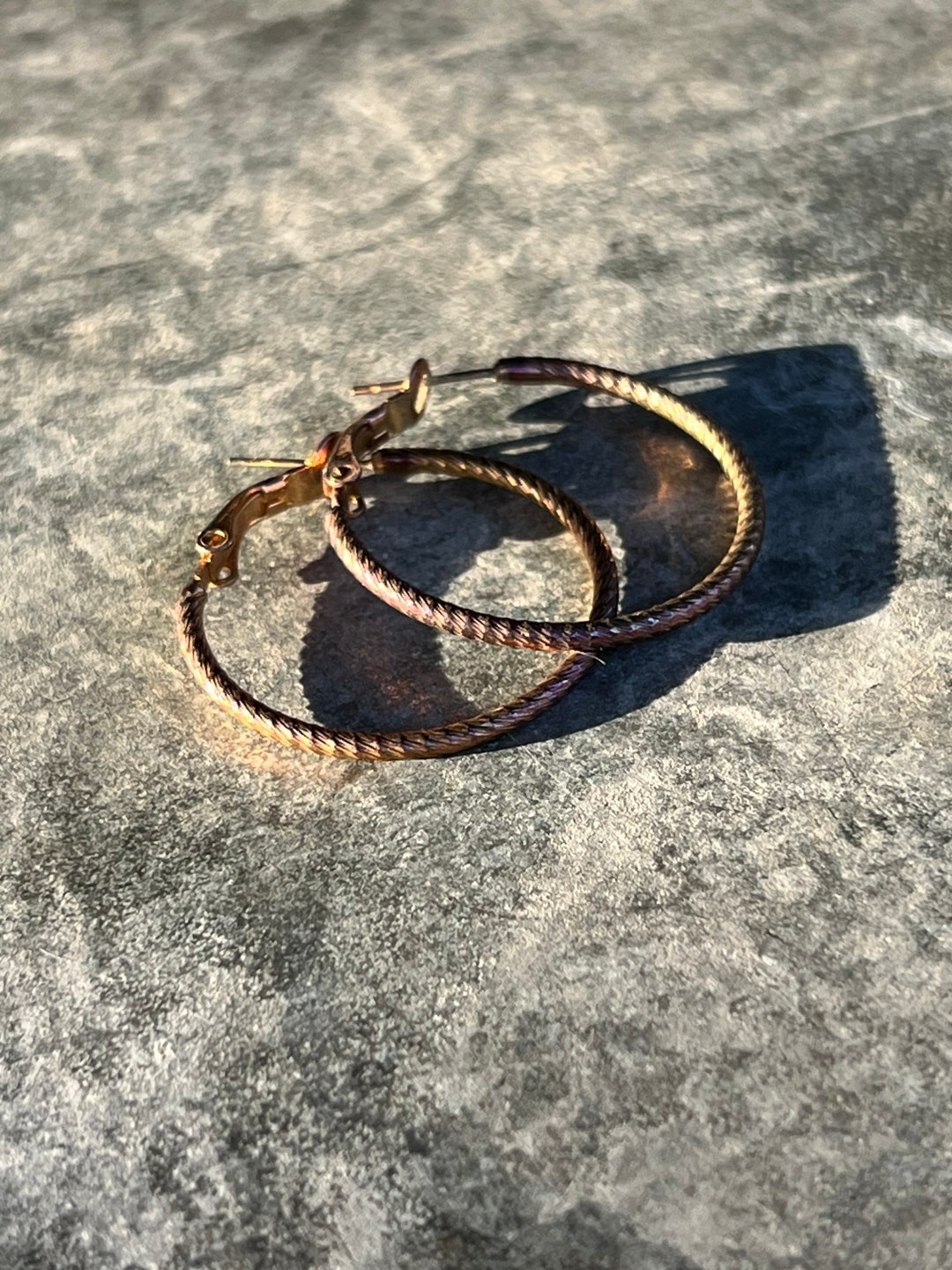 VINTAGE EVERYDAY ROPE Hoops,vintage Twisted Hoops,vintage Rope Hoops ...