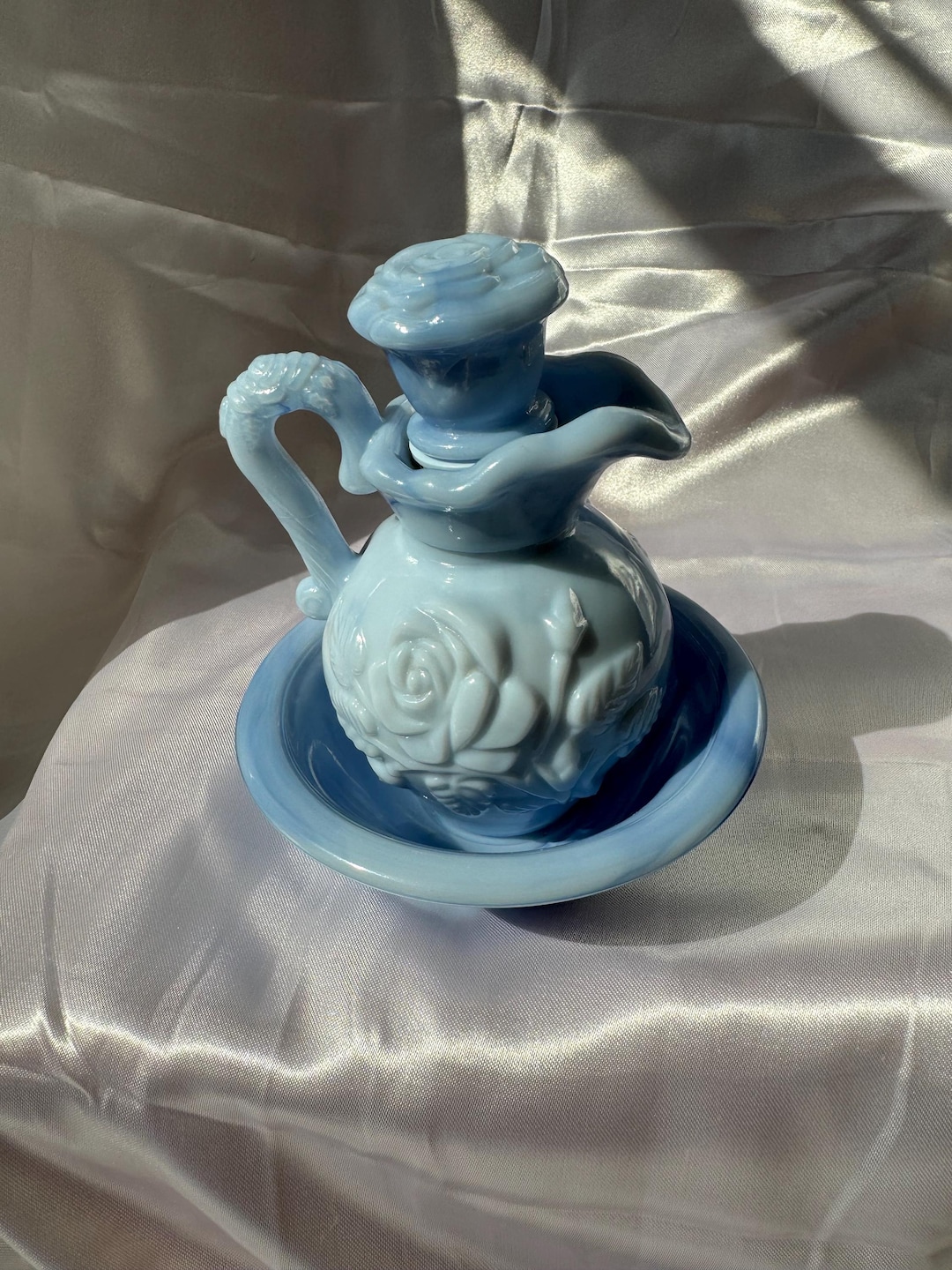 Vintage Avon Pitcher and Bowl,vintage Avon Blue Pitcher Bowl,vintage ...