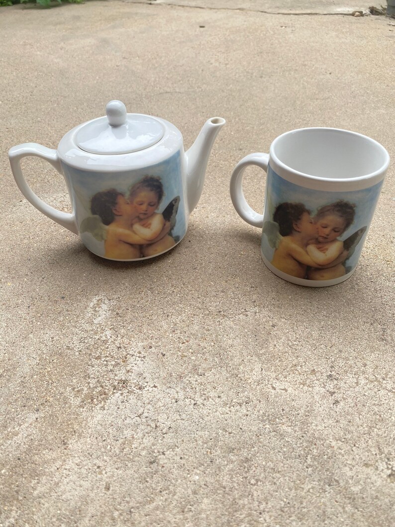 VINTAGE ANGEL Teapot,vintage Teapot and Cup Set,vintage Style Teapot ...