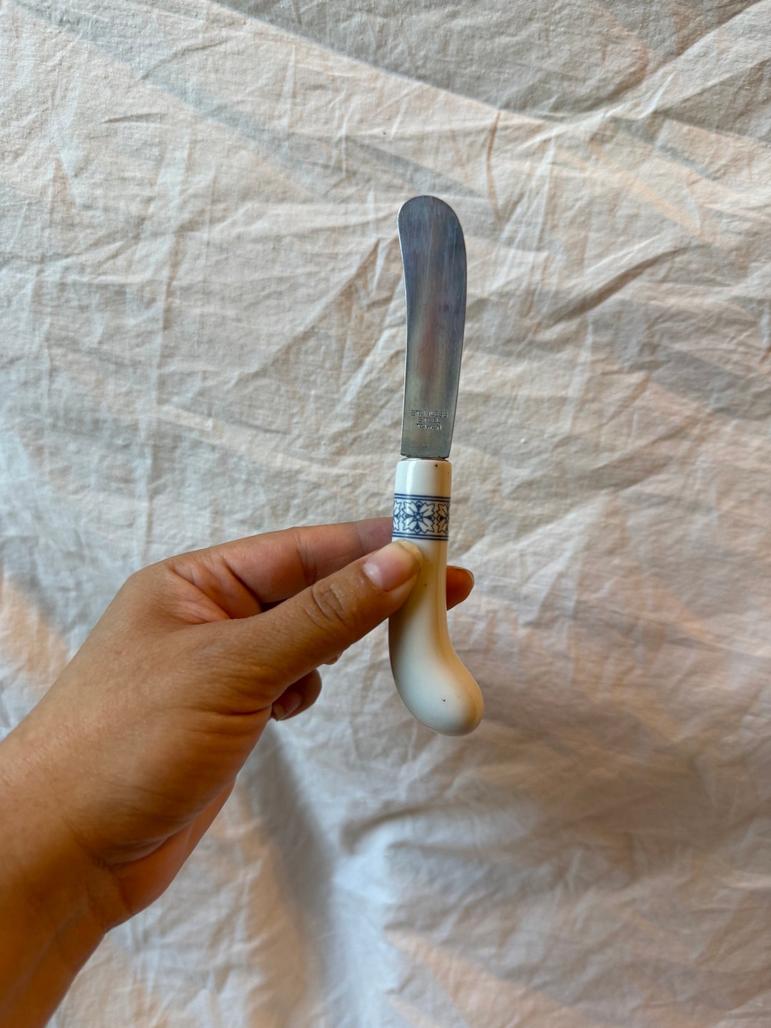 Vintage Porcelain Spreader Knife,vintage Stainless Steel Spreader ...