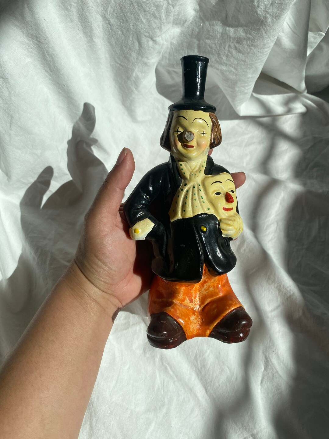 VINTAGE CLOWN Bank,vintage Ceramic Clown Bank,vintage Clown Statue ...