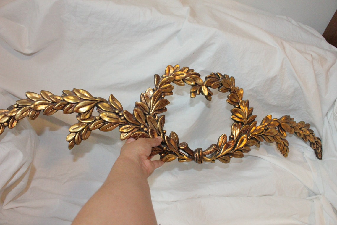 VINTAGE GILD WREATH Decor,vintage Gold Garland,vintage Laurel Wreath ...