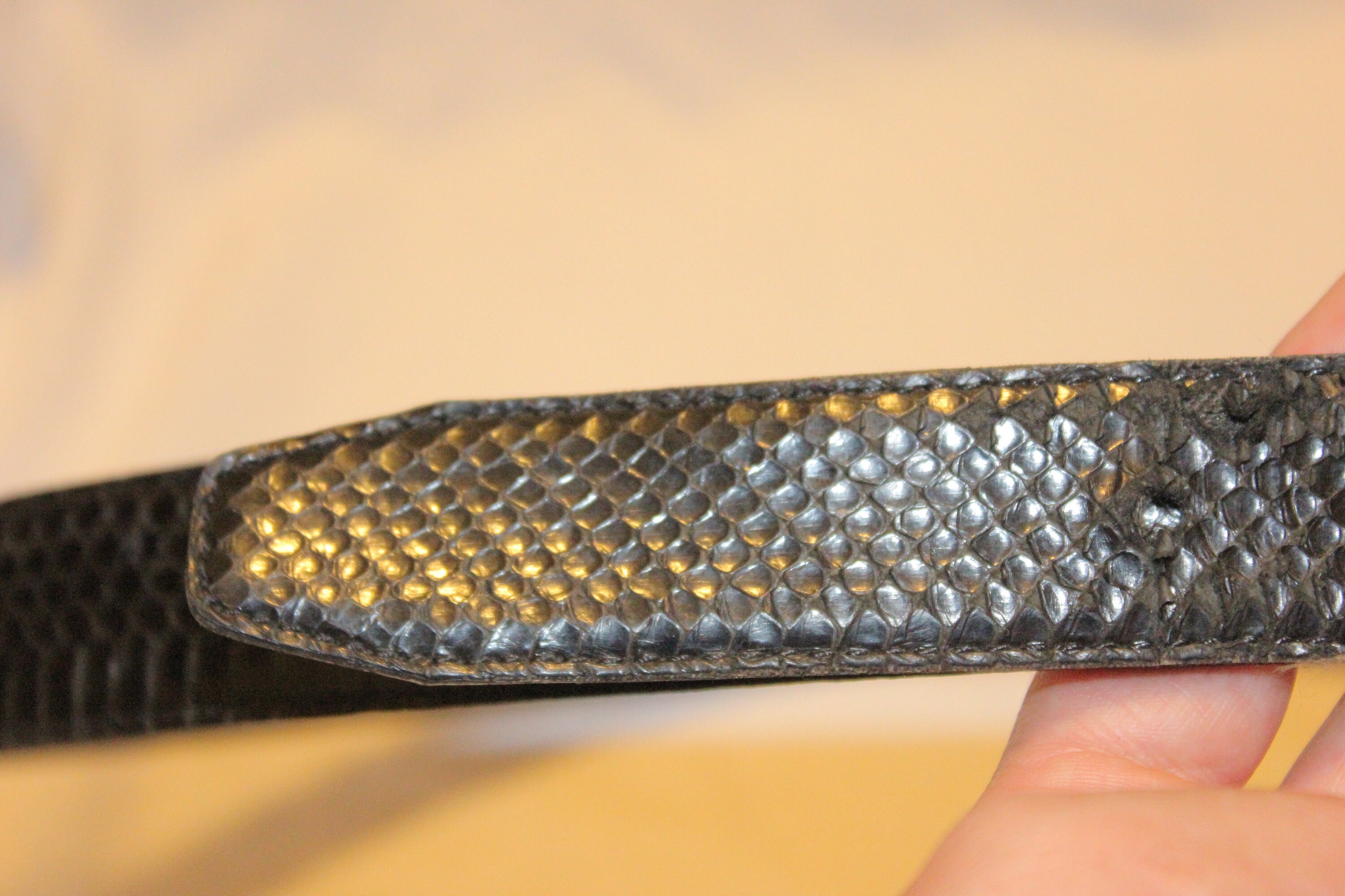 VINTAGE SNAKE SKIN Belt,vintage Snake Belt,vintage Black Snake Skin ...