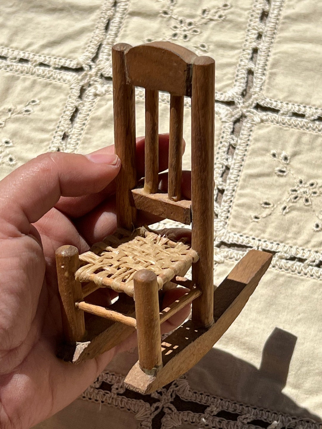 VINTAGE MINI ROCKING Chair,doll Furniture Chairl,barbie Furniture Chair ...