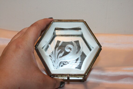 GLASS SWAN BOX,swan box,glass box,jewelry glass box,t… - Gem