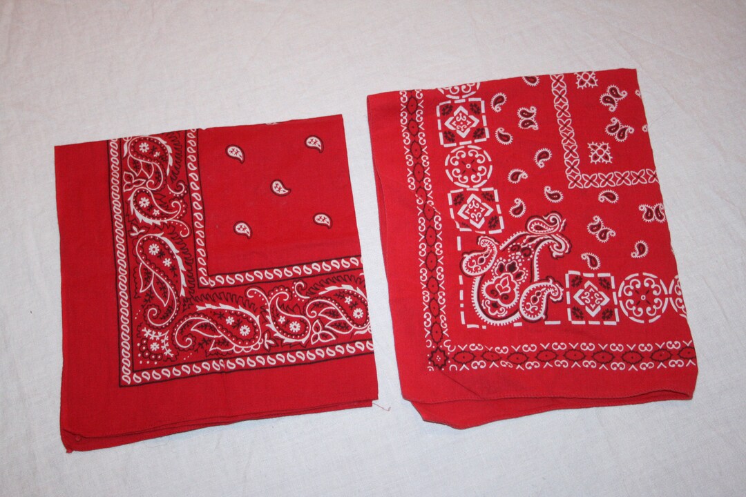 VINTAGE PAISLEY Bandana,red Paisley Bandana,rockabilly Bandana,greaser ...
