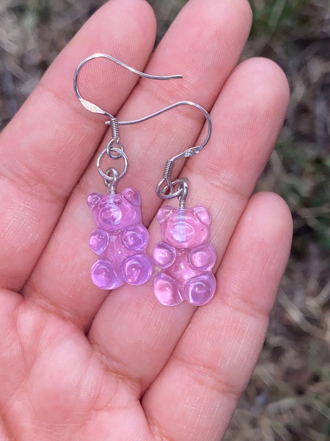 PURPLE GUMMY BEAR Earrings,teddy Gummy Bear Earrings,gummy Bear ...
