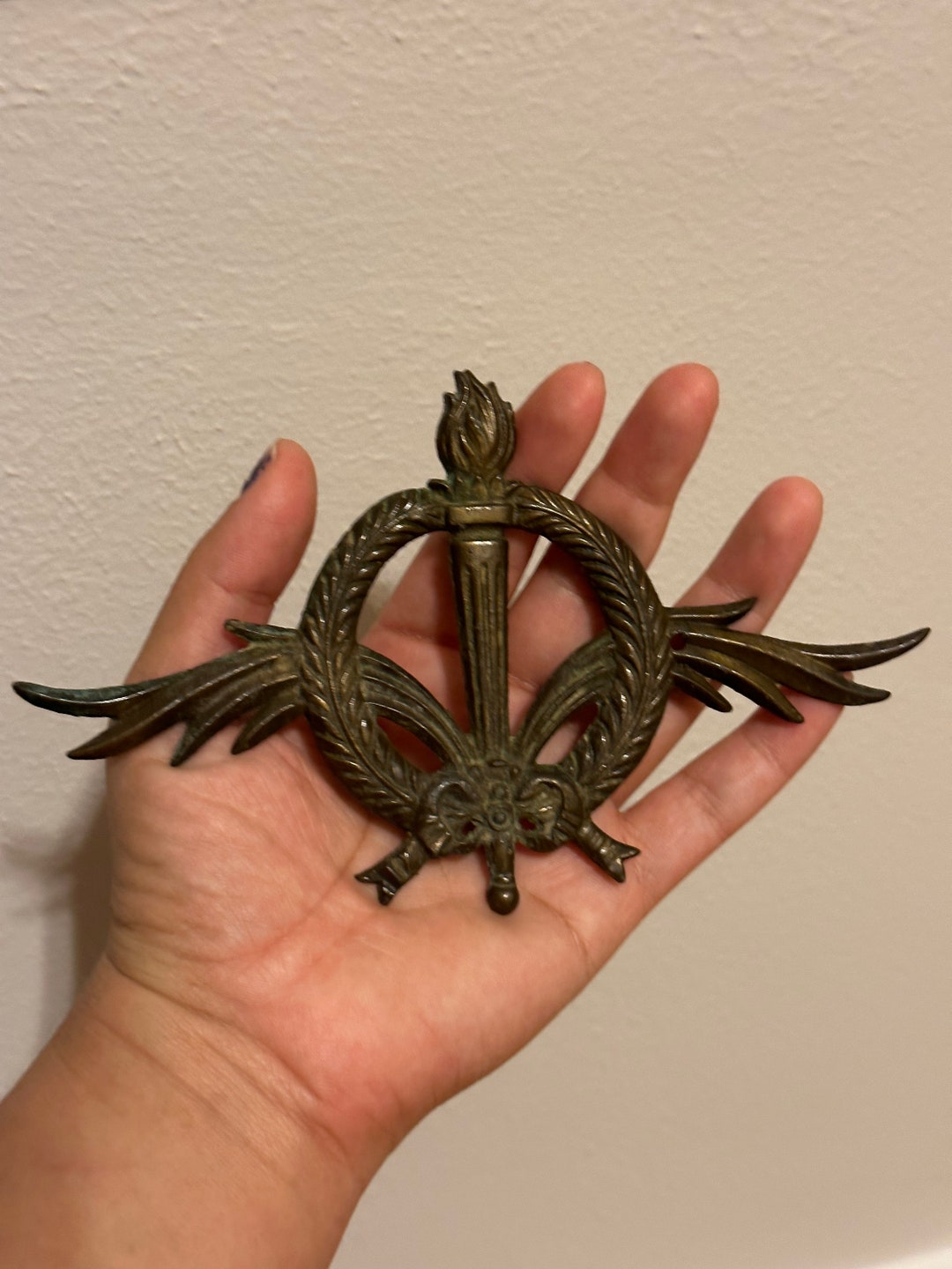 VGT FLAME WING Decor,vintage French Flame Decor,vintage Brass Flame ...