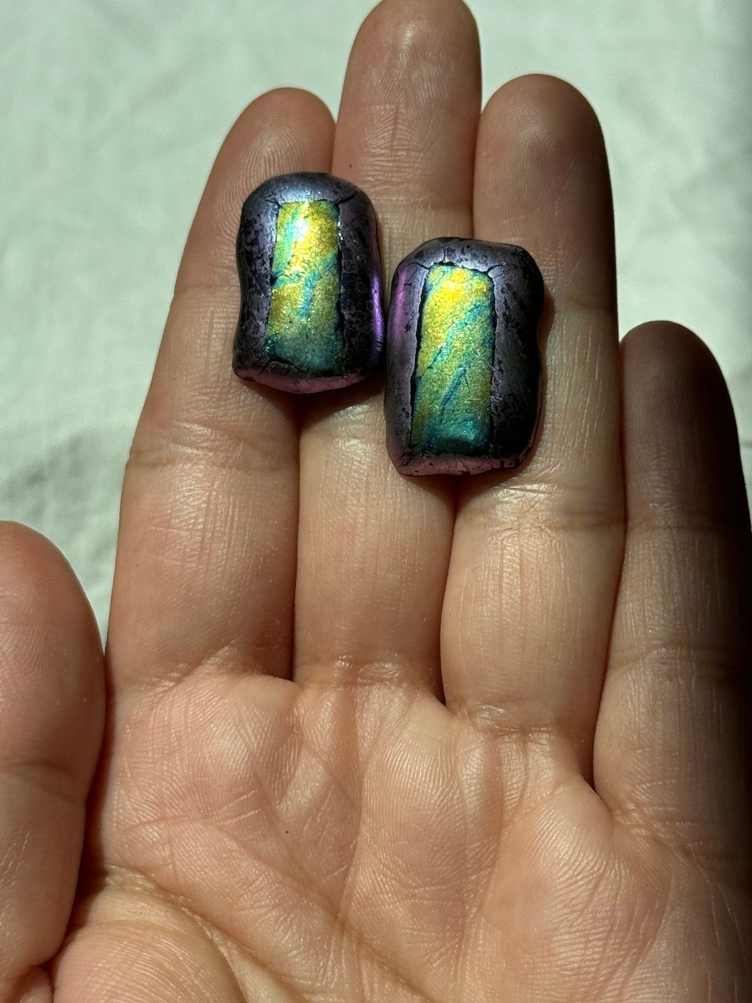 VINTAGE IRIDESCENT PURPLE Earrings,hematite Purple Earrings,vintage ...