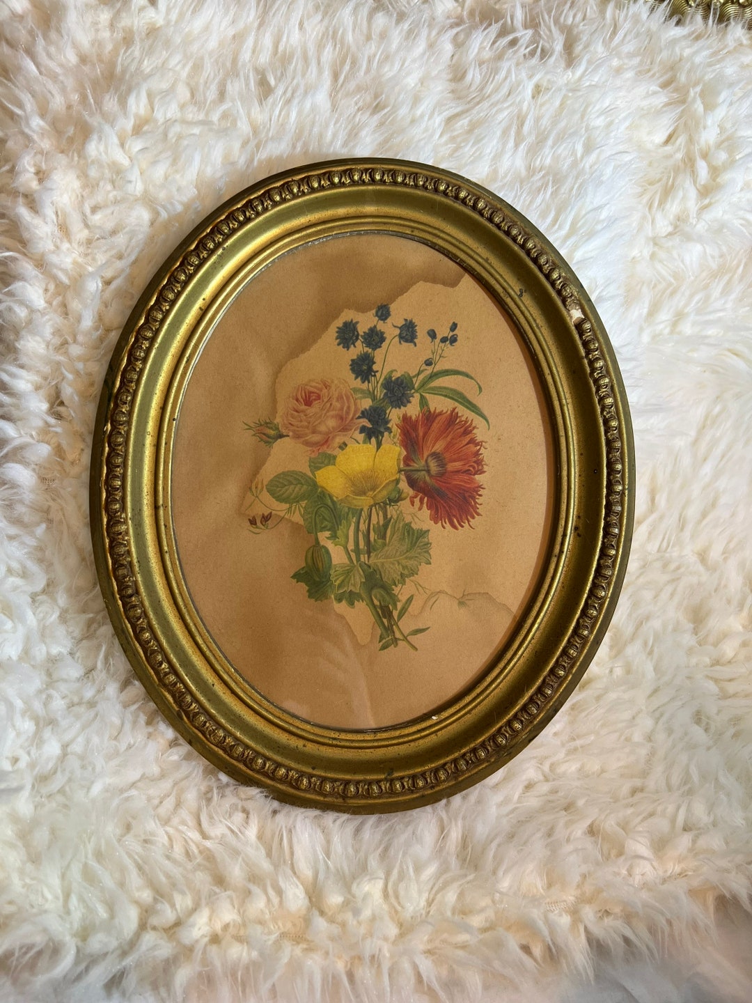 VINTAGE FLOWER PRINT Framevintage Flower Illustration Picture - Etsy