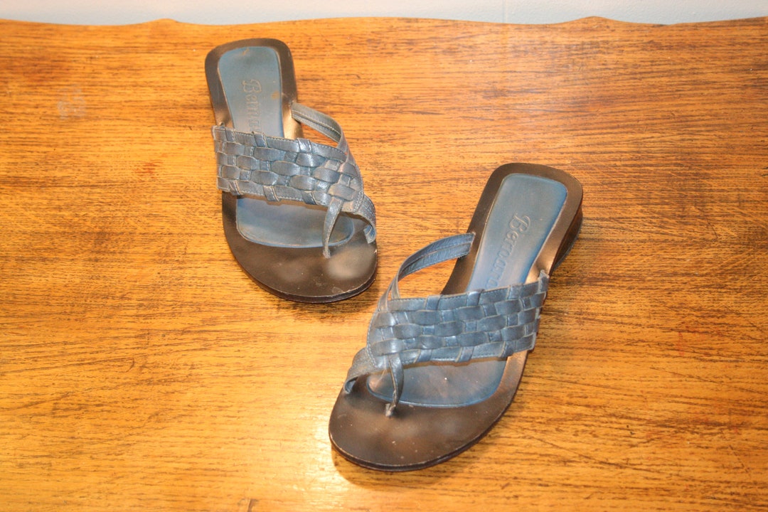 Size 7,VINTAGE LEATHER Sandals,vintage Boho Sandals,vintage Leather ...