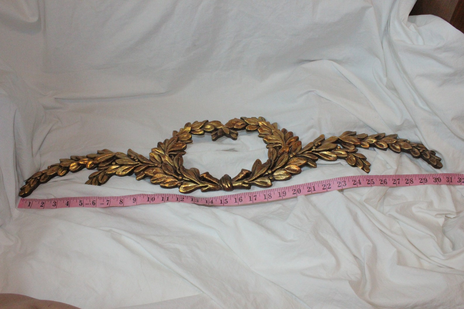 VINTAGE GILD WREATH Decor,vintage Gold Garland,vintage Laurel Wreath ...