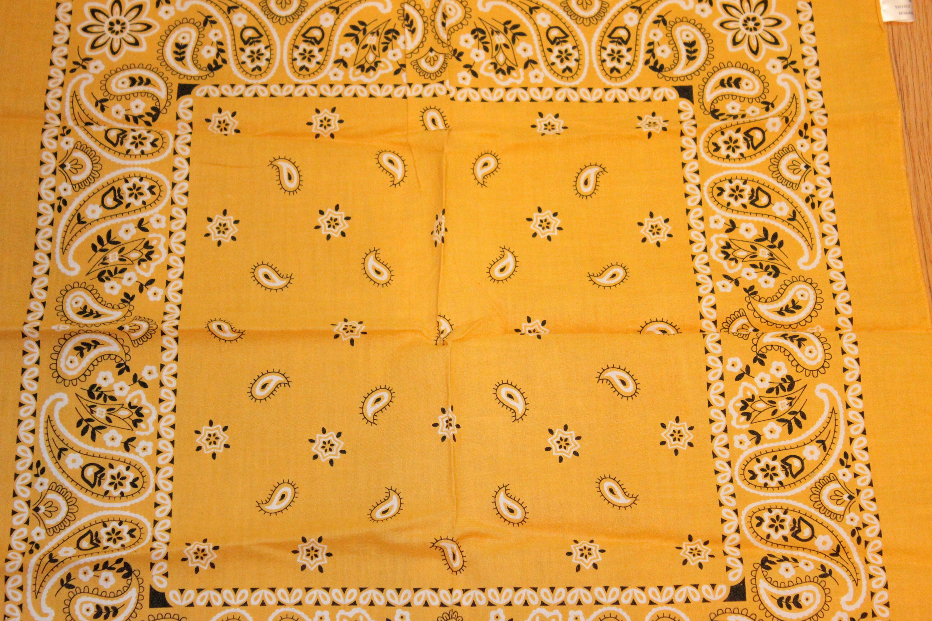 VINTAGE PAISLEY BANDANAyellow paisley bandanarockabilly | Etsy