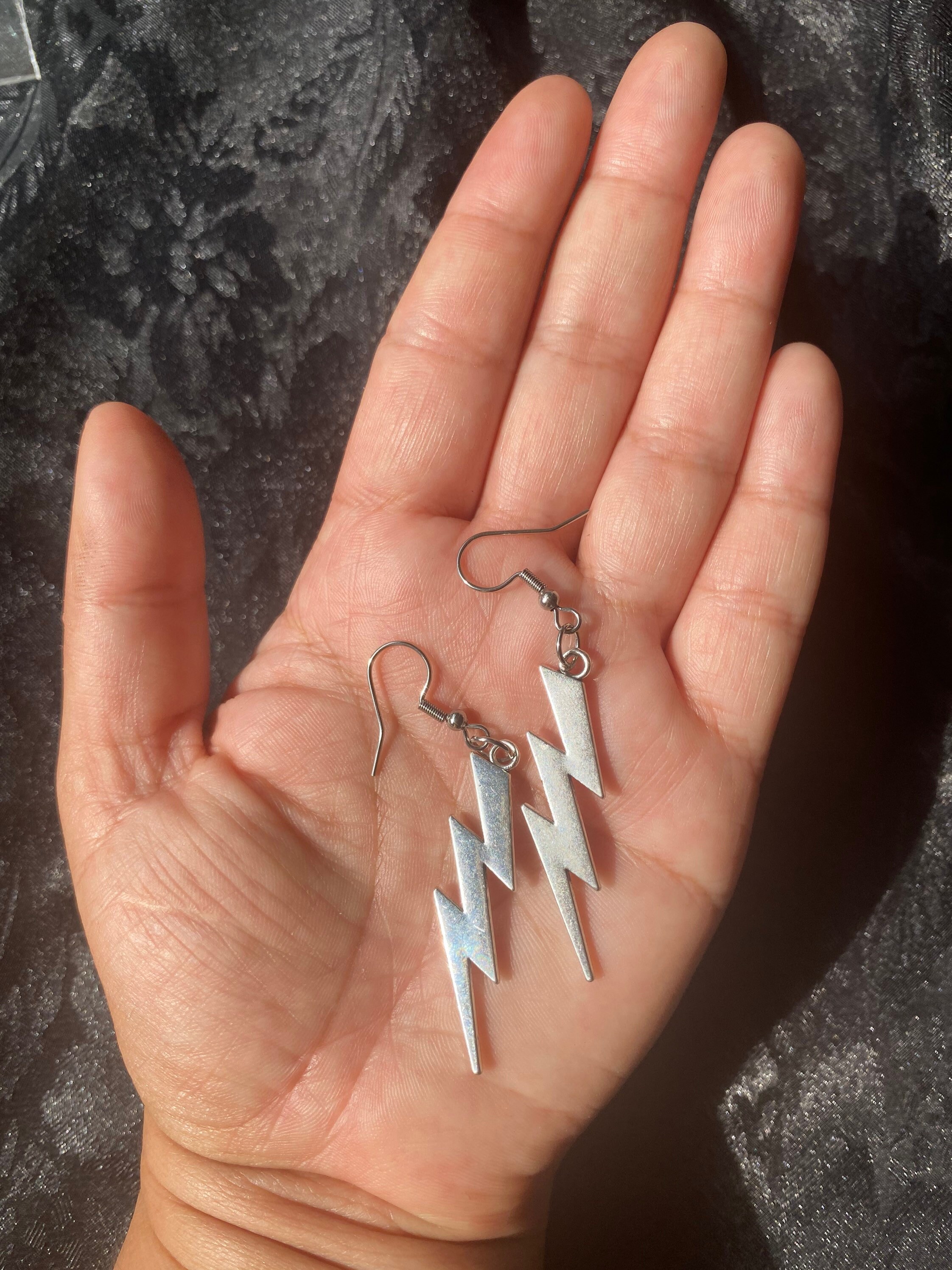 ROCKER LIGHTNING Earrings,lightning Earrings,goth Earrings,lightning ...
