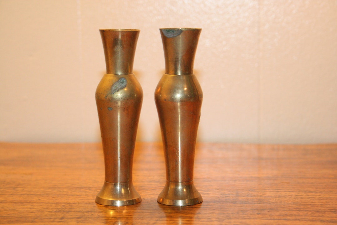 VINTAGE SMALL BRASS Vases,small Brass Vase Decor,vintage Brass Vase ...