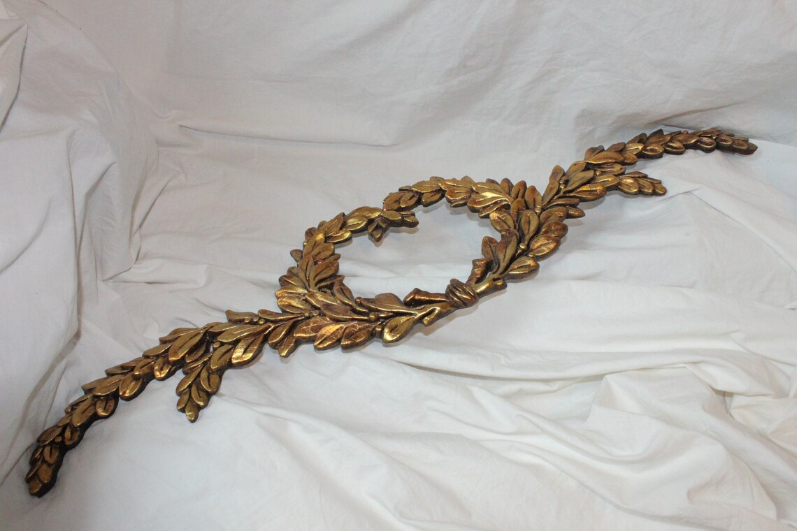 VINTAGE GILD WREATH Decor,vintage Gold Garland,vintage Laurel Wreath ...