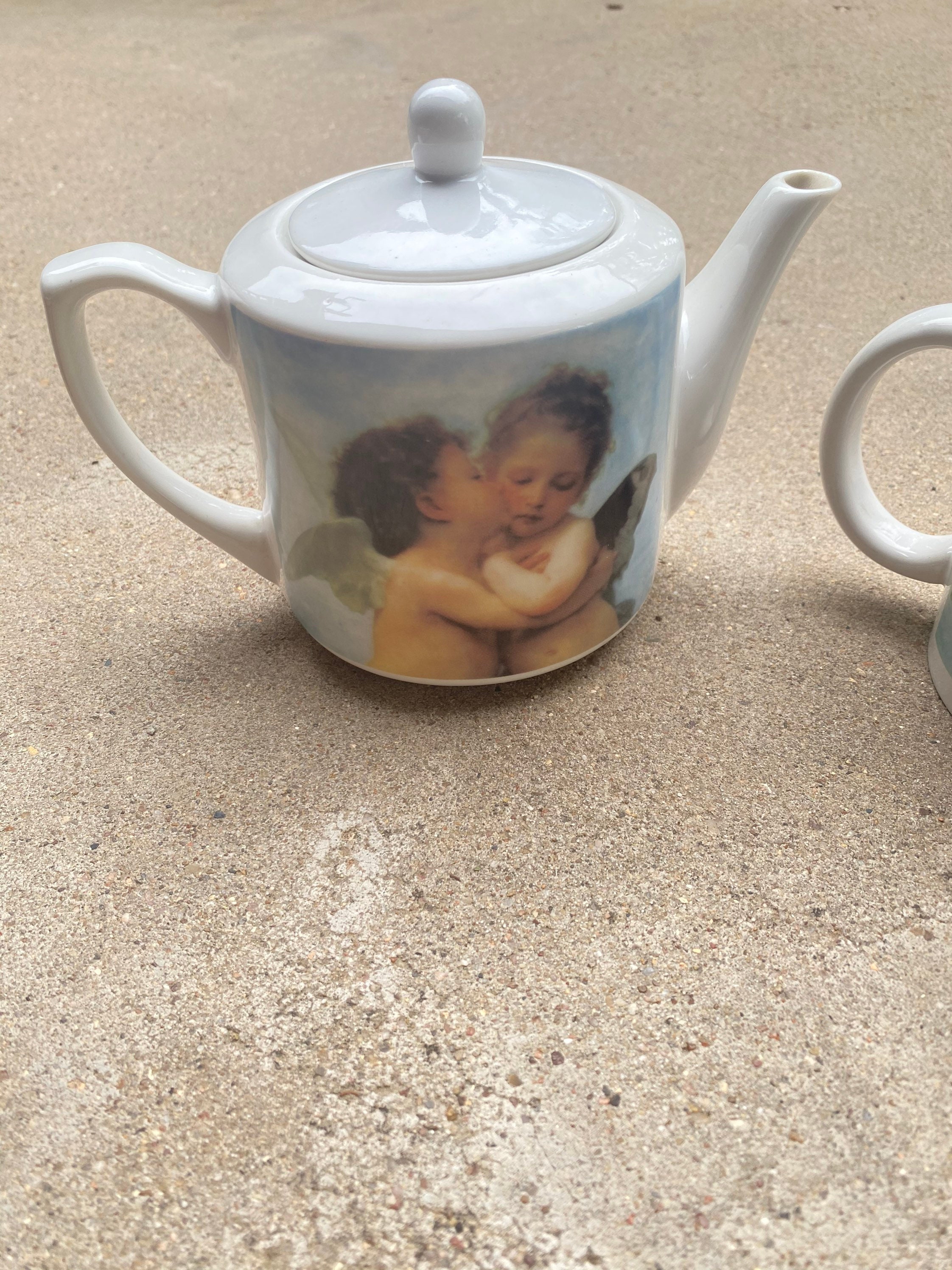 VINTAGE ANGEL Teapot,vintage Teapot and Cup Set,vintage Style Teapot ...