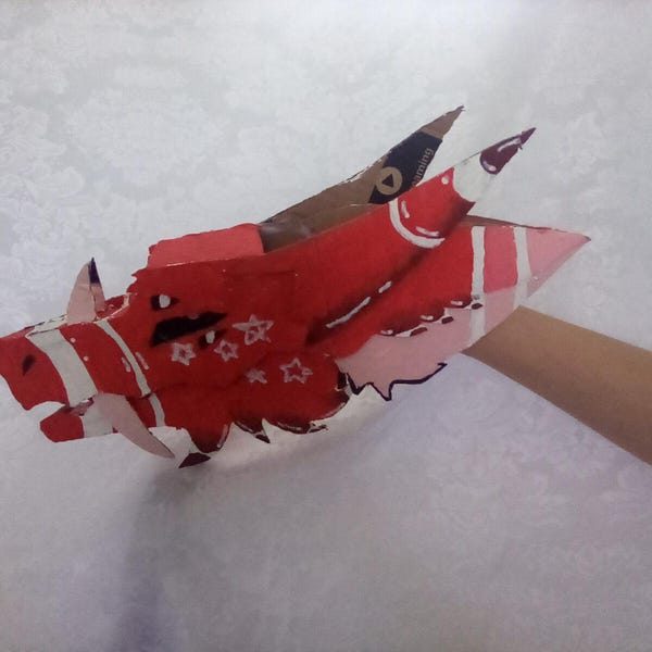 Cardboard Dragon Puppet - Etsy
