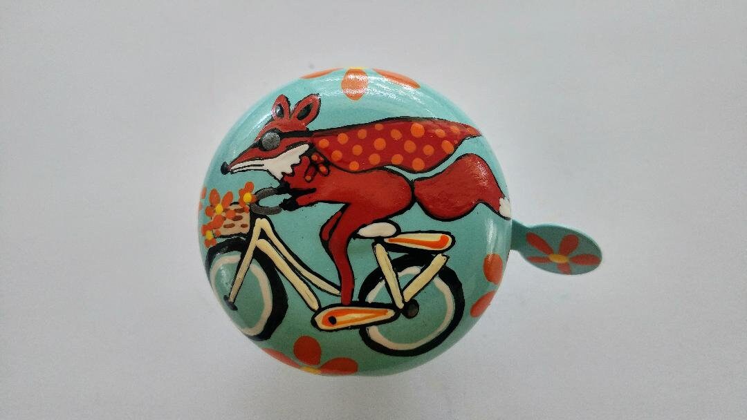 Fox, Bike Bell, Bicycle Bell, Fox Riding Bike, Personalized Gift ...