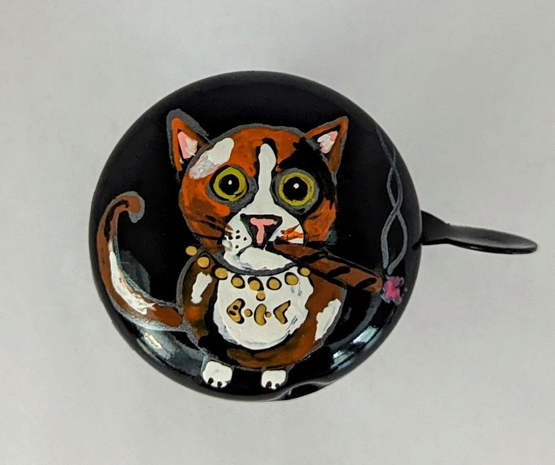 Calico Cat, Cat Bike Bell, Painted Bike Bell, Custom Gifts, Cannabis ...