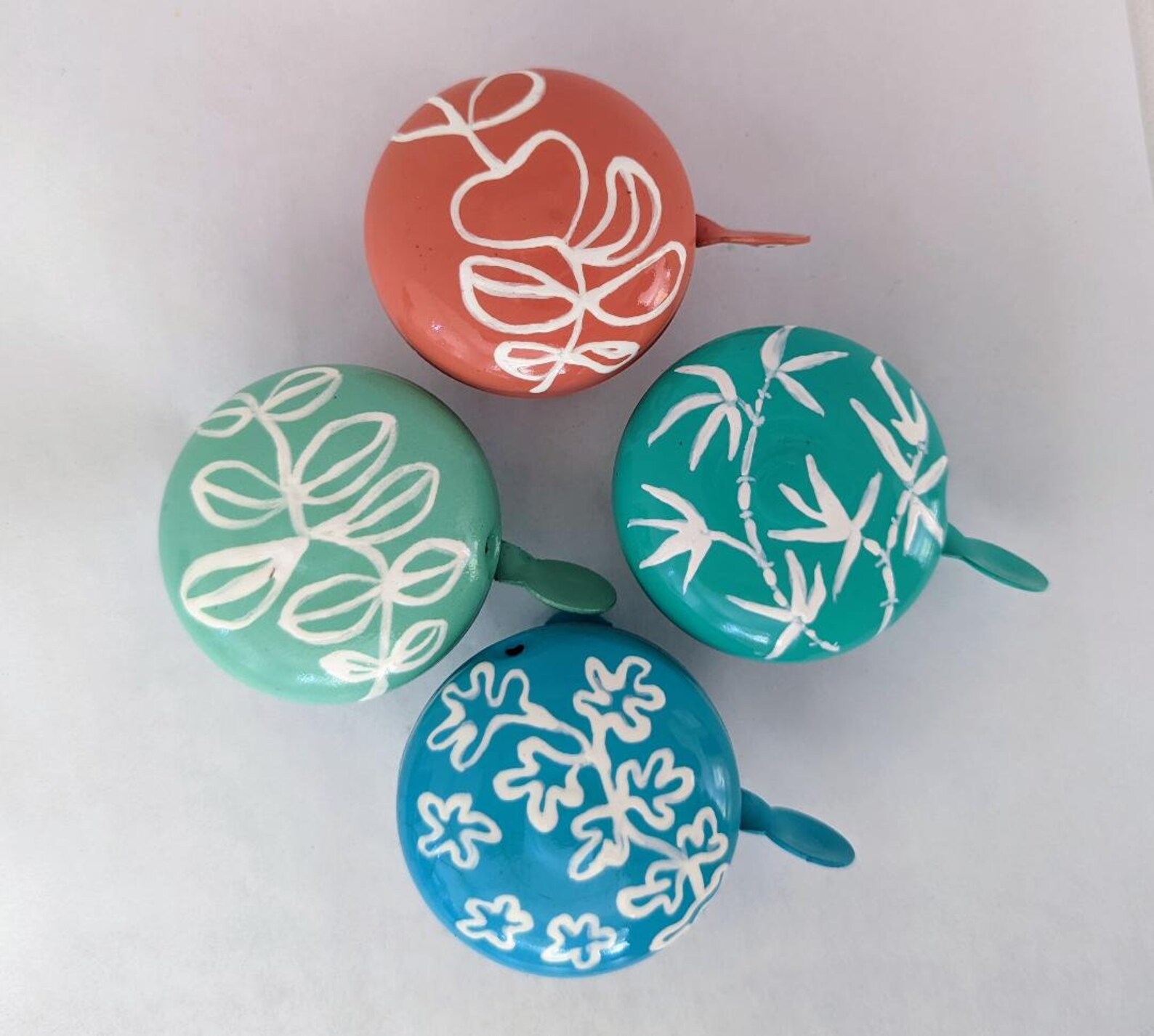 Bicycle Bell, Painted Bike Bell, Floral Painting, Modern Art, Abstract ...