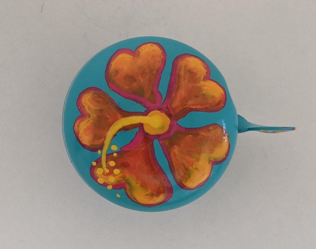 Hibiscus, Painted Bike Bell,orange Hibiscus, Hawaiian Flowers, Tropical ...