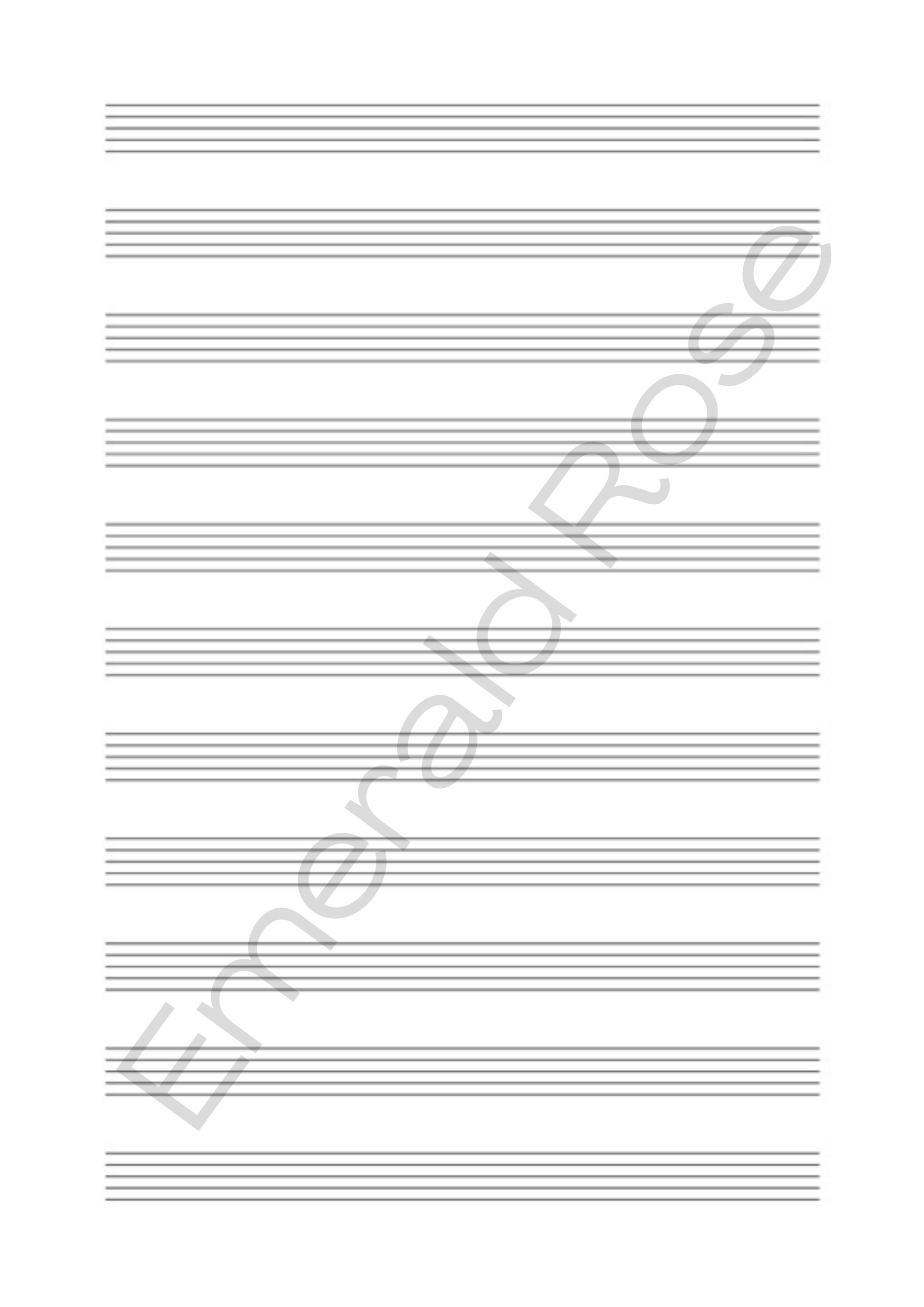 Blank Music Paper Treble and Bass Clef Piano Printable 4 Pages - Etsy