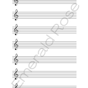 Blank Music Paper Treble and Bass Clef Piano Printable 4 Pages - Etsy