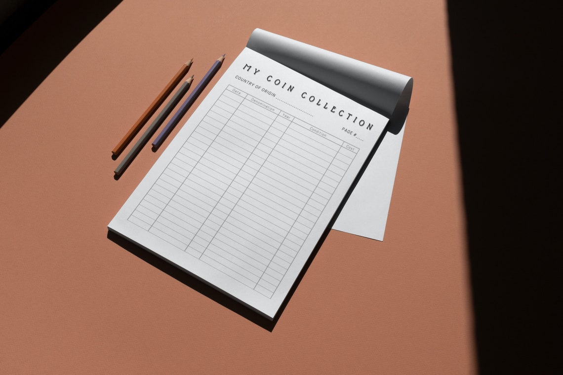 Coin Collection Log Inventory Sheet by Country of Origin Printable A4 ...