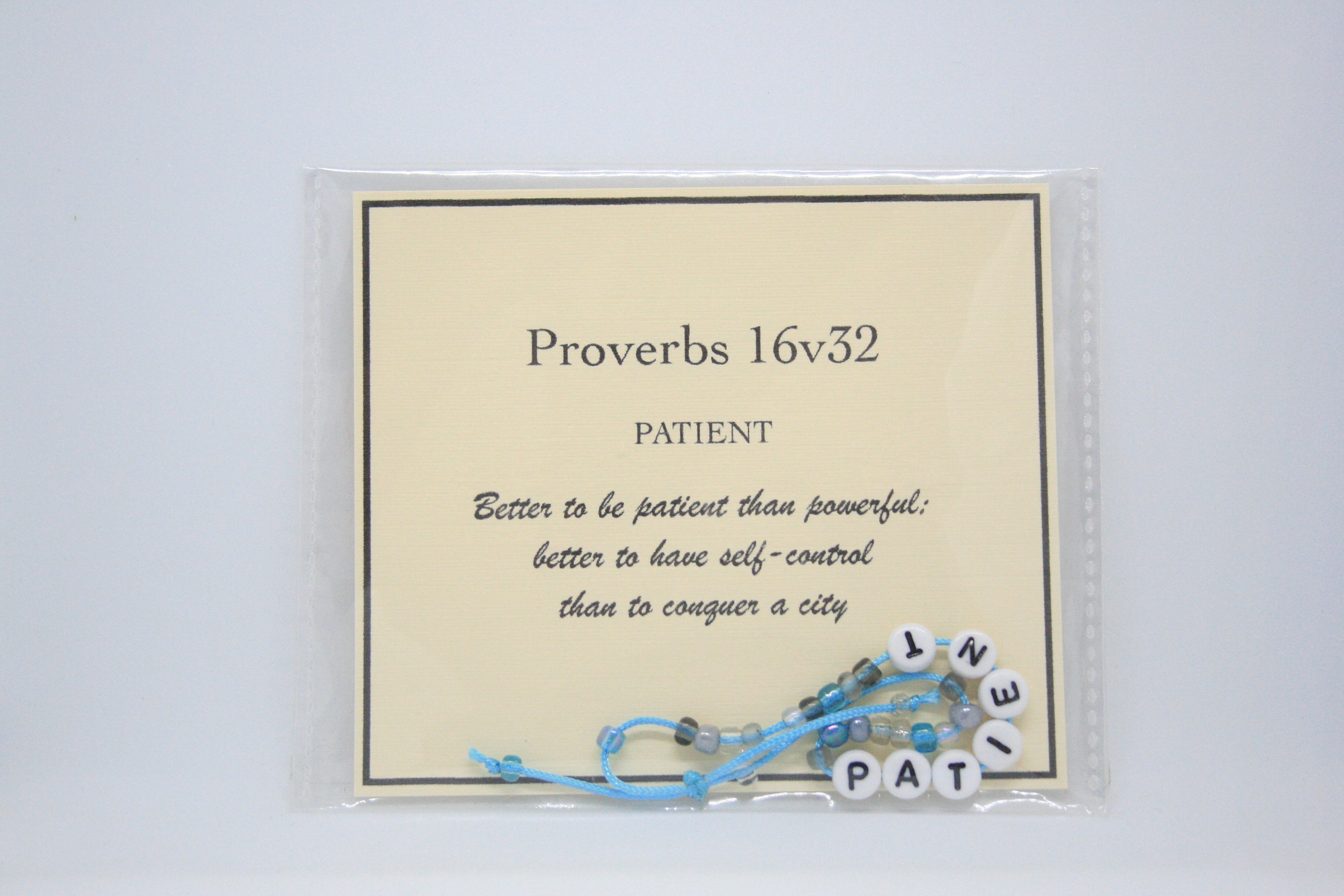 Bible Verse Bracelets PATIENT Psalm 27v14 or Proverbs 16v32 - Etsy