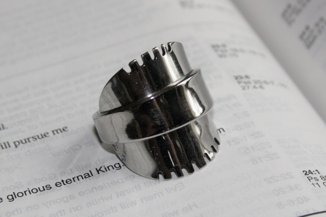 Large Finger Armour Ring Made From Old Spoon UK W US 11 - Etsy