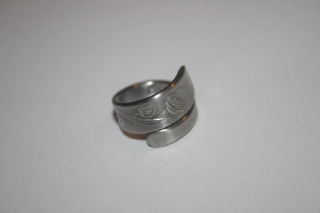 Finger Armour Ring Made From Old Spoon Sandblasted UK O US 7 - Etsy