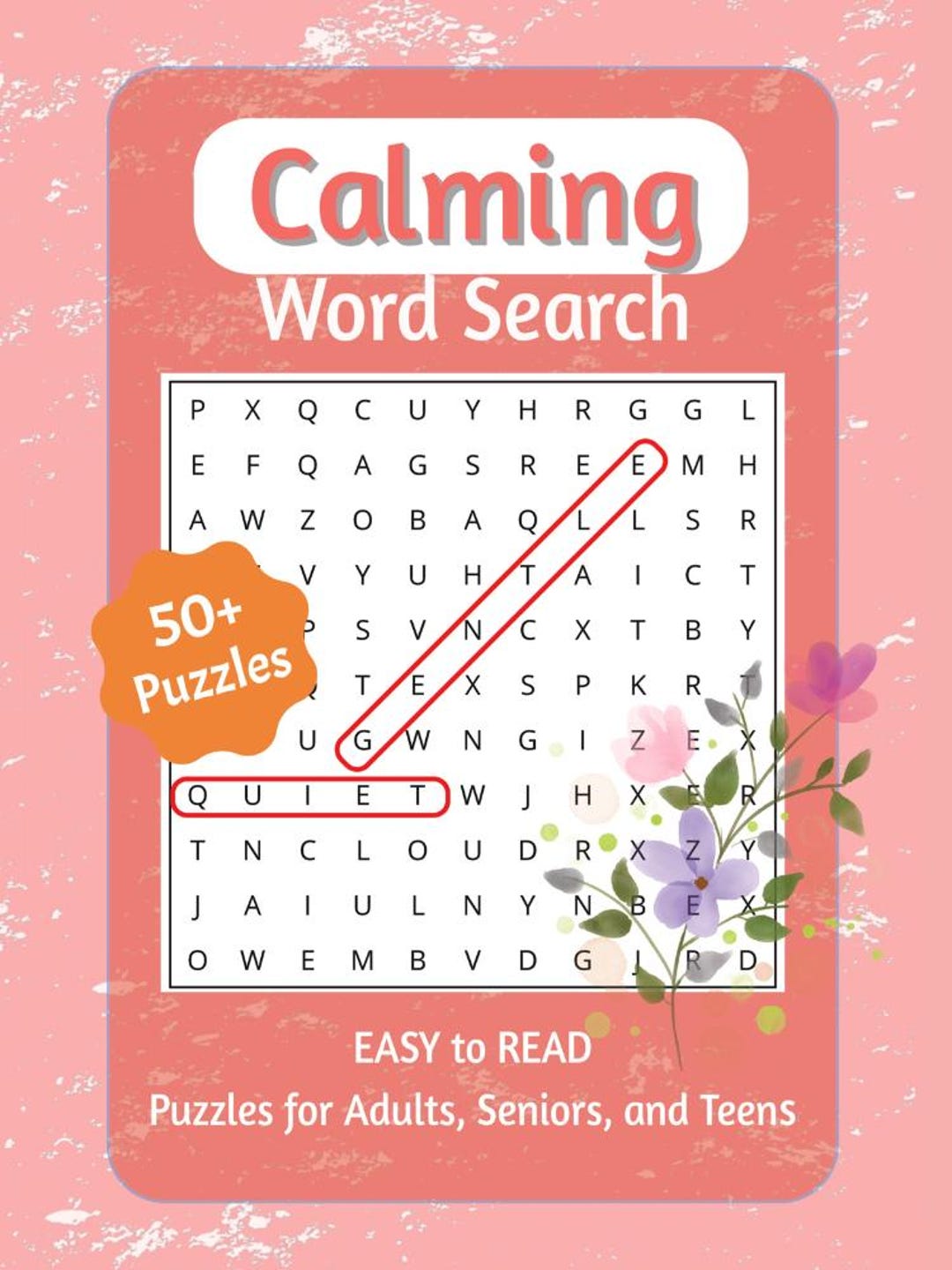 Calming Word Search Printable | Stress Relief Puzzle Book | Mindfulness ...